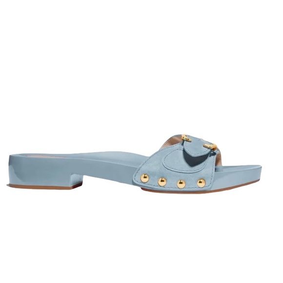 Coach | Shoes | Coach Bleeker Blue Suede Sandal | Poshmark
